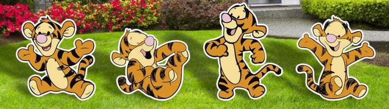 Tigger Cutouts, Tigger Yard Signs, Tigger Birthday Party Decor, Garden ...