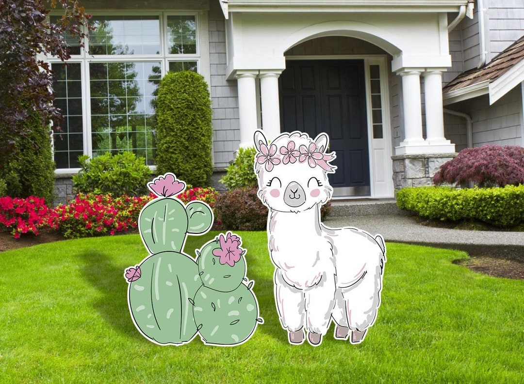 Cute Llama Cut Outs, Birthday Party Decorations, Outdoor Decor, Yard ...