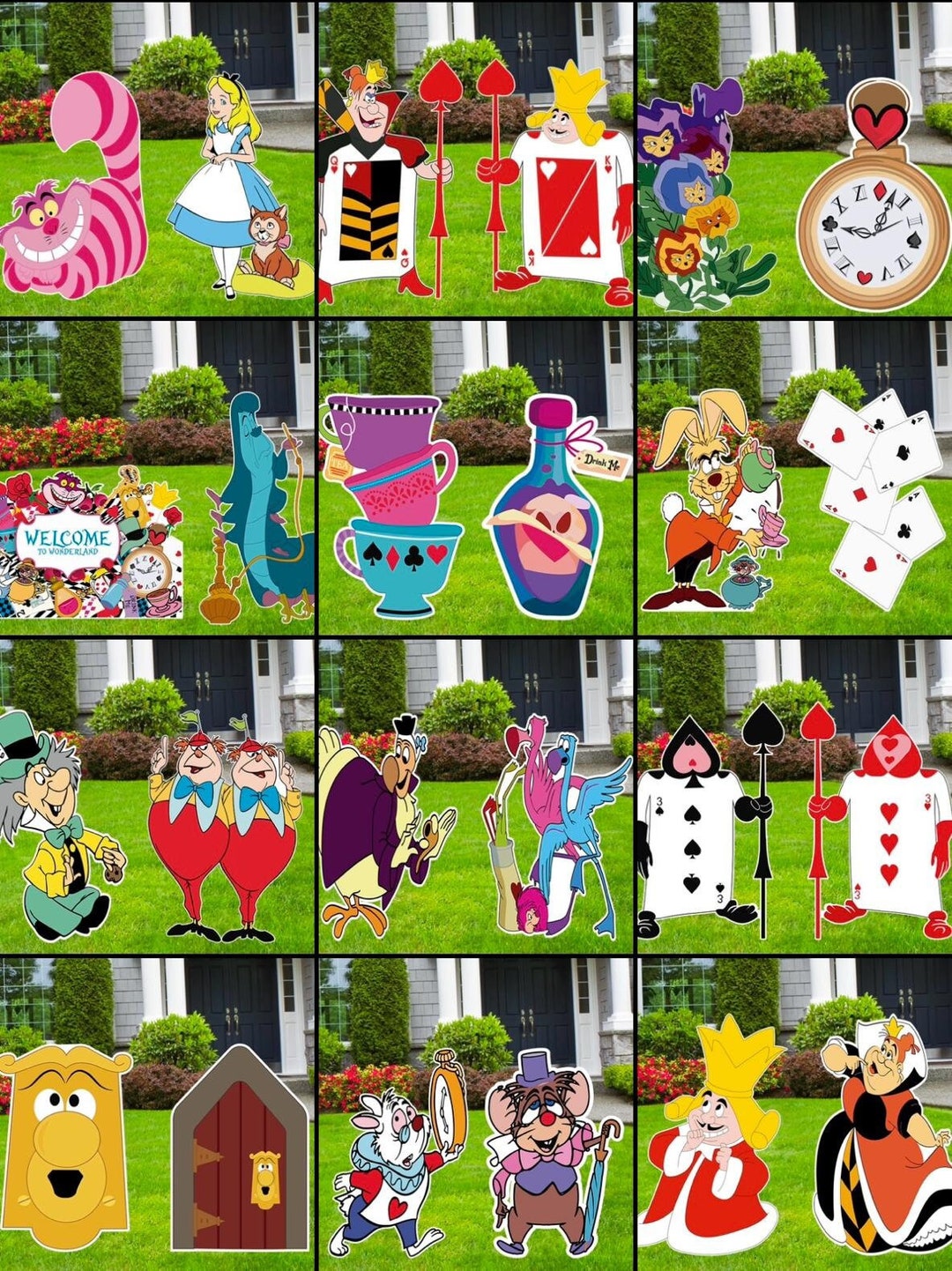 Alice in Wonderland Cutouts, Big Set Alice in Wonderland, Cartoon ...