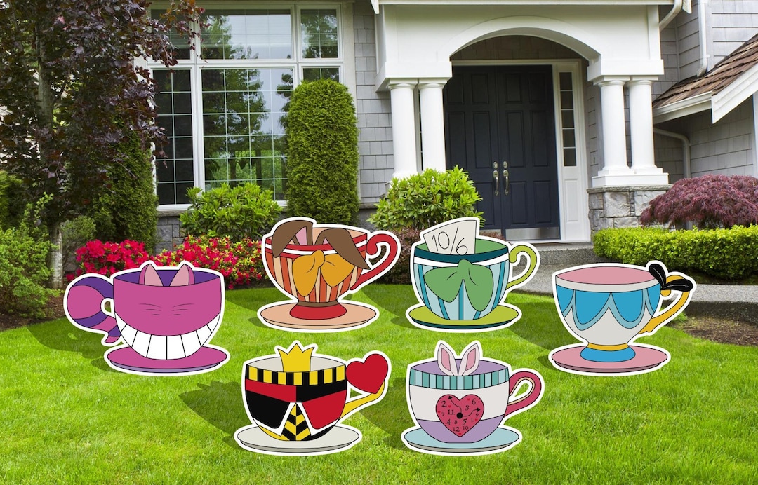 Alice in Wonderland Tea Cups Cutouts, Alice Tea Cups Birthday Party ...