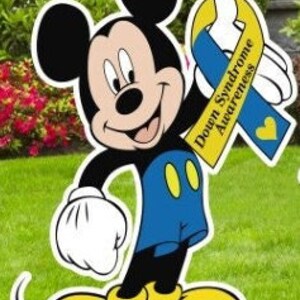Down Syndrome Awareness Month, Mickey and Minnie Blue and Yellow Ribbon ...