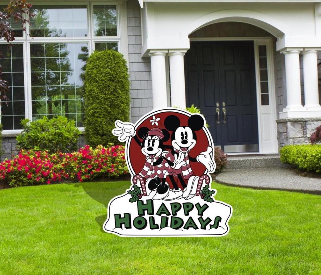 Mickey Minnie Happy Holidays Cutouts and Yard Signs, Winter Decor ...