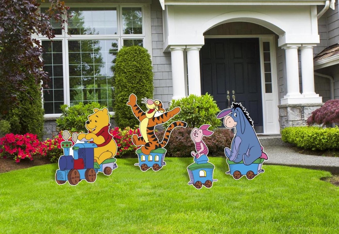 Winnie Pooh Train, Birthday Party Decor, Outdoor Yar Sign, Winnie Pooh ...
