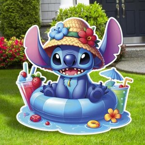 Stitch Pool Party Cutouts, Stitch and Angel Birthday Party Props ...