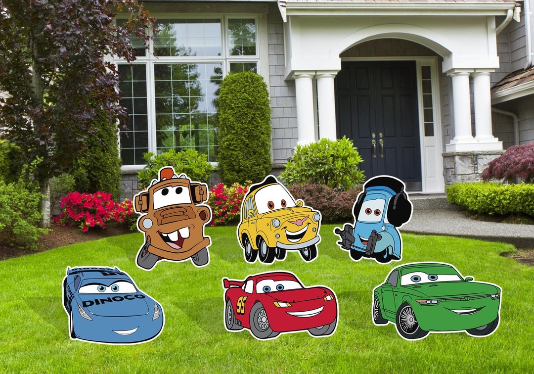Pixar Cars, Cars Cutouts and Yard Signs, Boys Birthday Party Decor ...