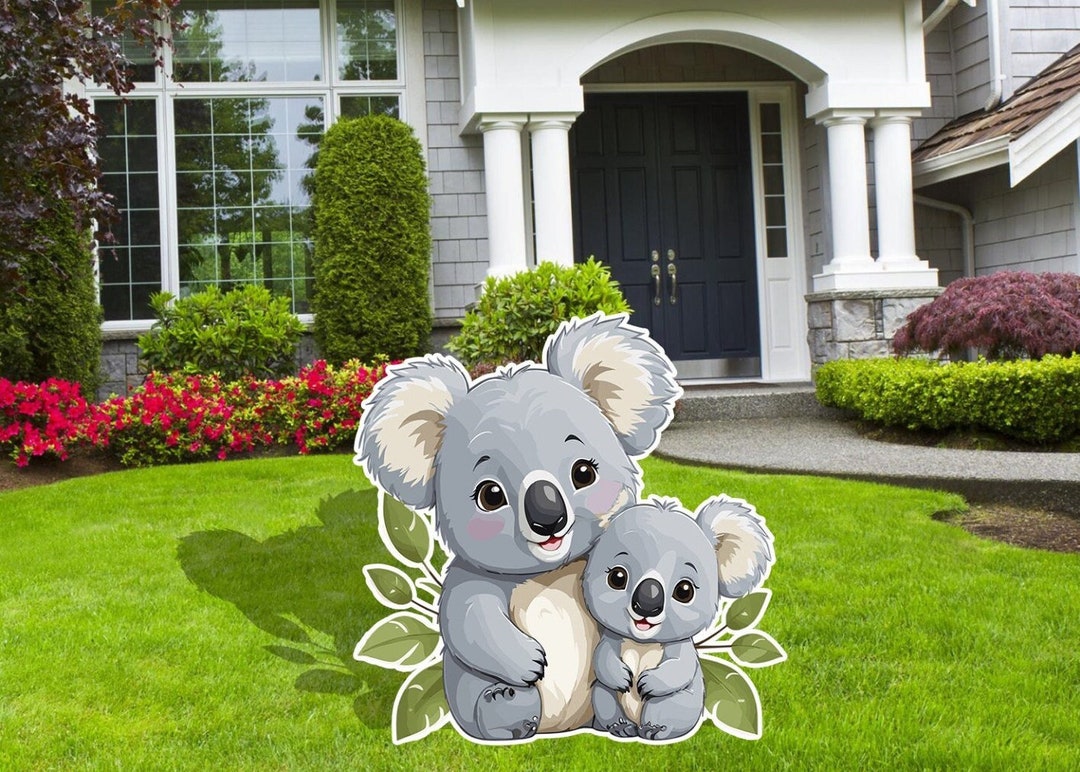 Koala Mom and Baby Cutouts, Baby Shower Decor, Cute Koalas Decor, Yard ...