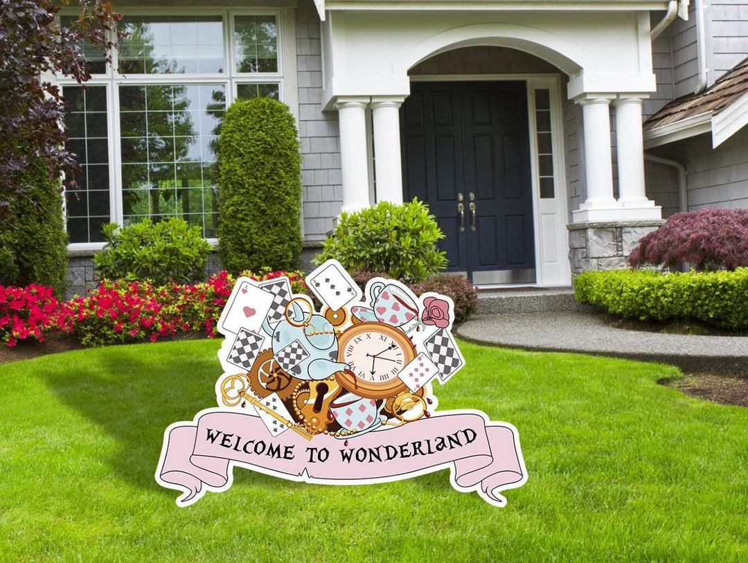 Alice in Wonderland, Personalized Welcome Sign, Birthday Party Decor ...