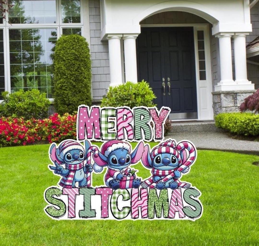 Stitch Merry Stitchmas, Merry Christmas Cutout, Stitch Cutouts, Outdoor ...
