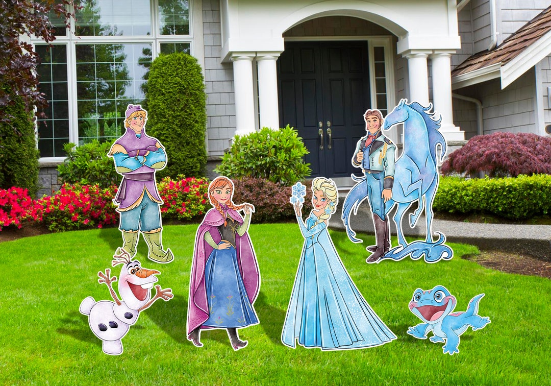 Frozen Water Color Party Decor, Anna and Elsa Cutouts, Frozen Party ...