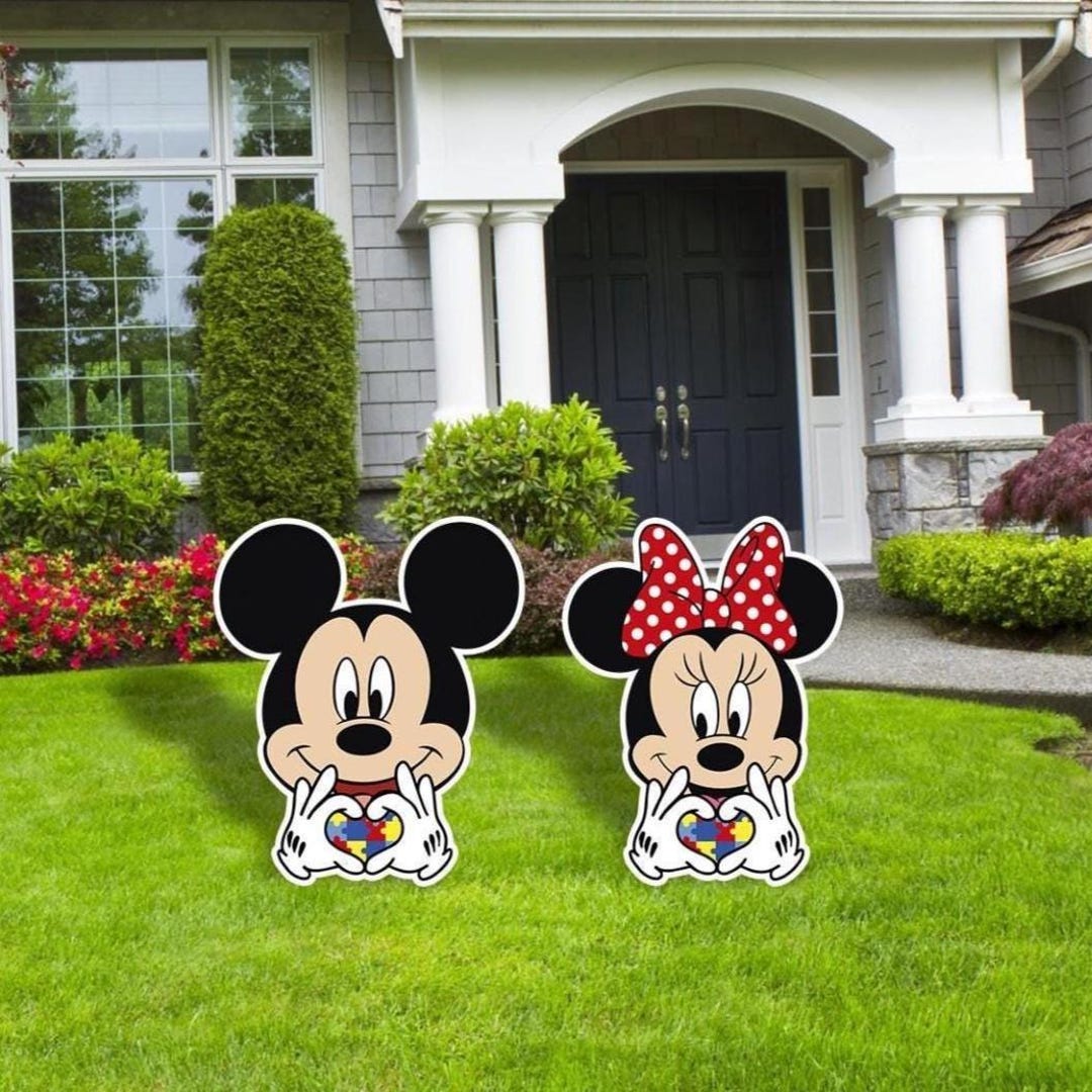 Stitch Autism Awareness Month Sign, Stitch Cut Outs, Outdoor Decor ...