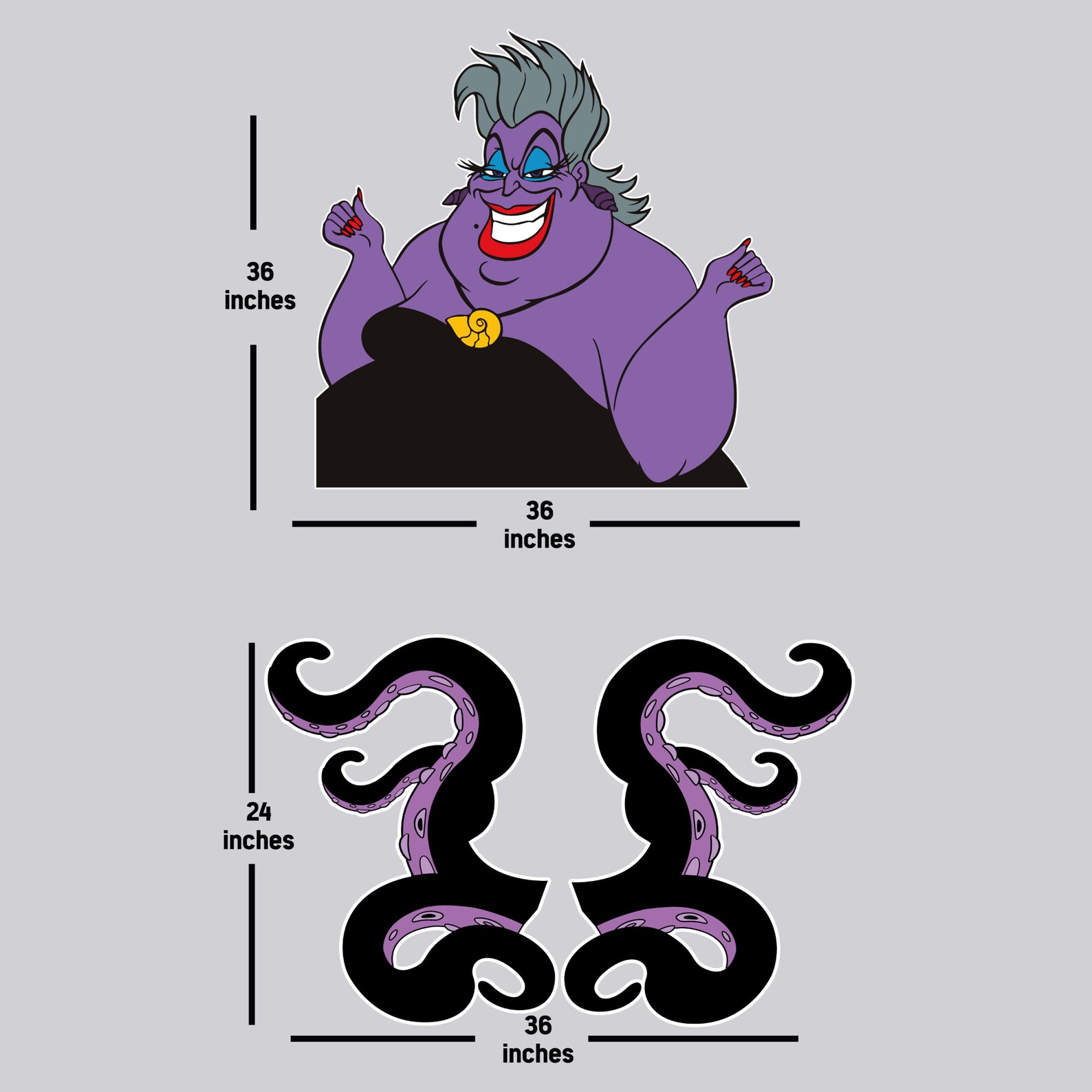 Ursula Cutouts, Trunk or Treat Halloween Decor, Ursula Car Decor ...