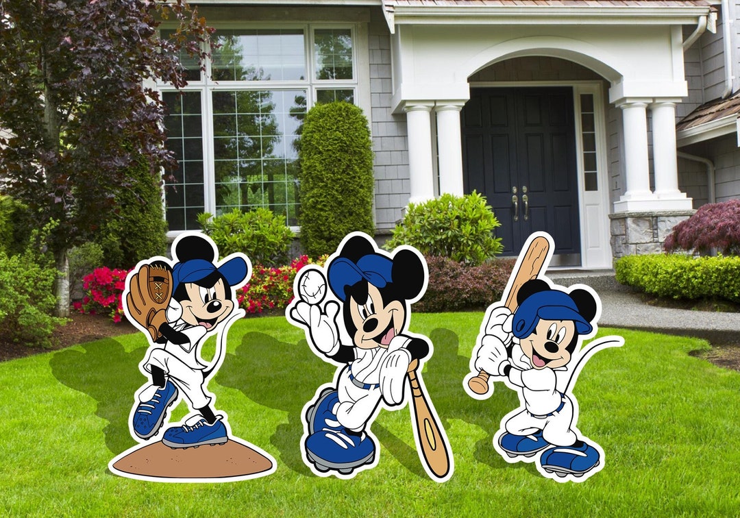 Mickey Baseball Cutouts, Outdoor Decor, Baseball Birthday Party Decor ...