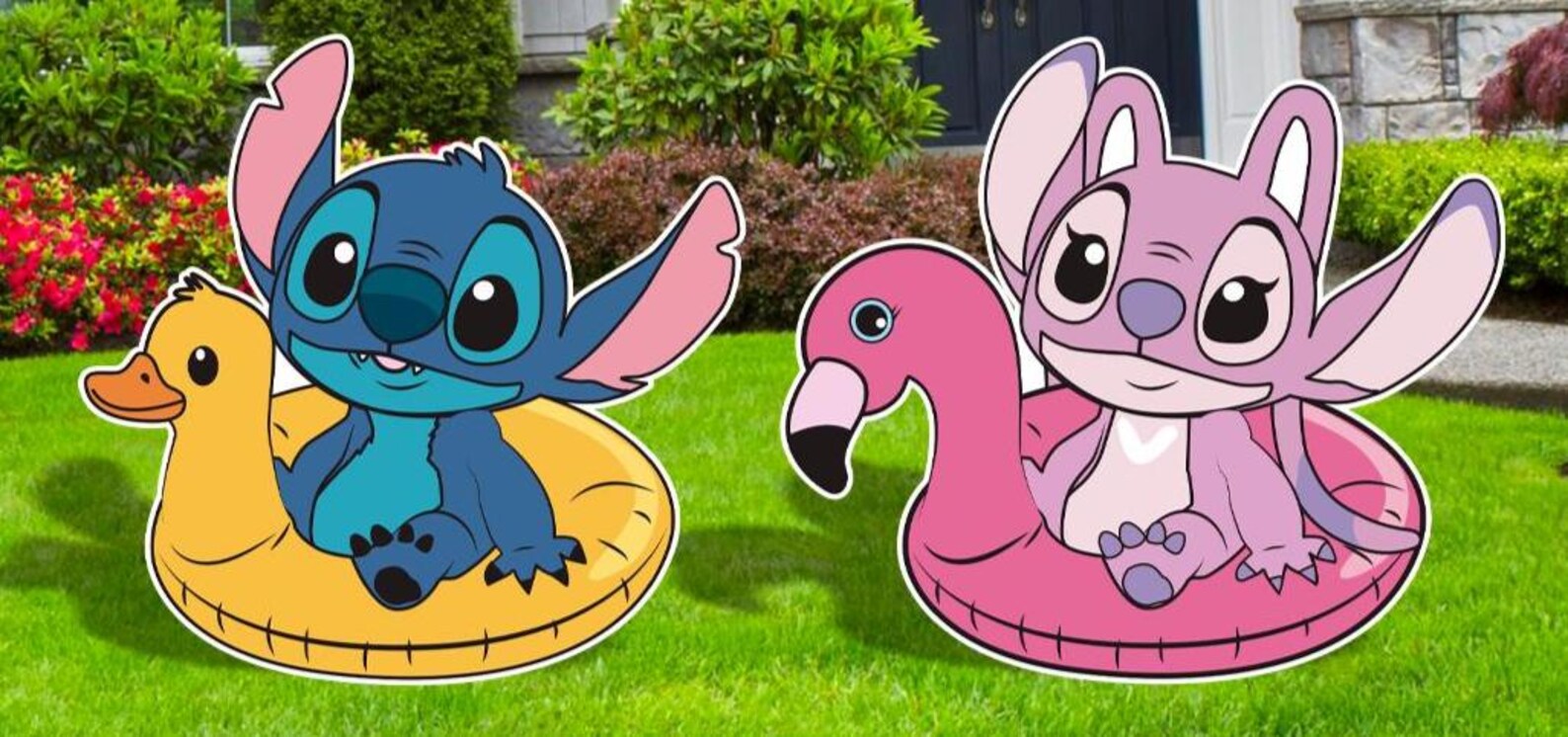 Stitch Pool Party Cutouts, Stitch and Angel Birthday Party Props ...