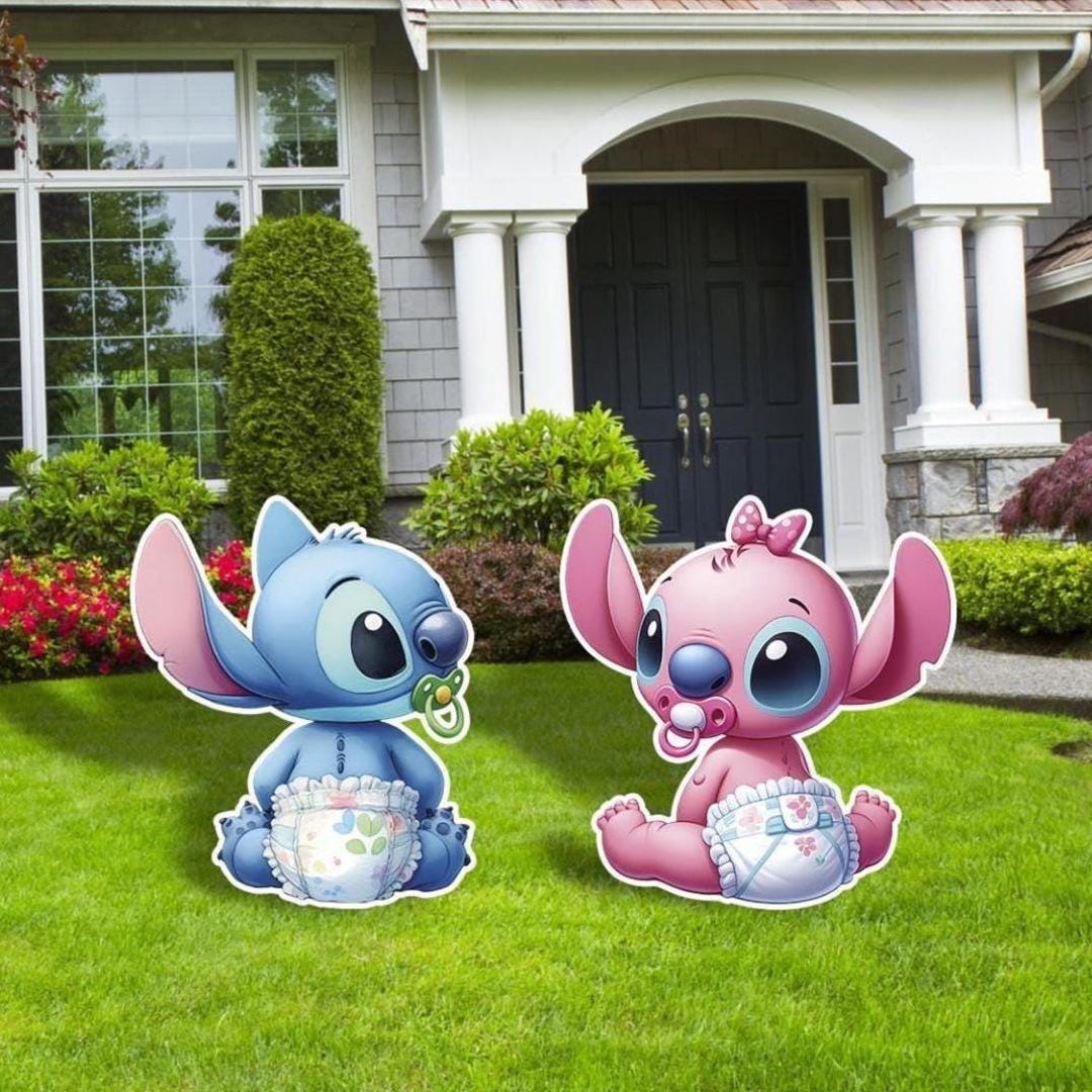 Stitch Baby Cutouts, Baby Stitch and Angel Cutouts, Party Décor, Baby ...