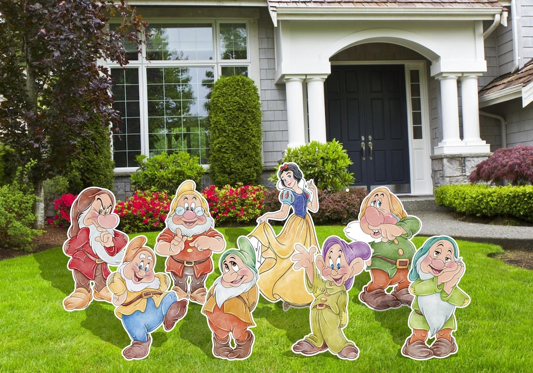 Snow White Water Color, Seven Dwarfs Water Color, Cartoon Cutouts ...