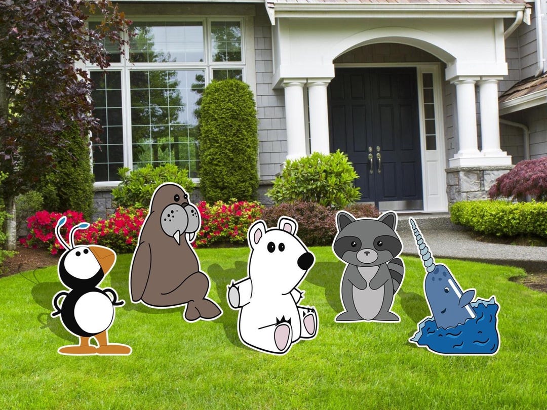 Elf Christmas Decorations, Elf Artic Animals Cutouts, Outdoor ...