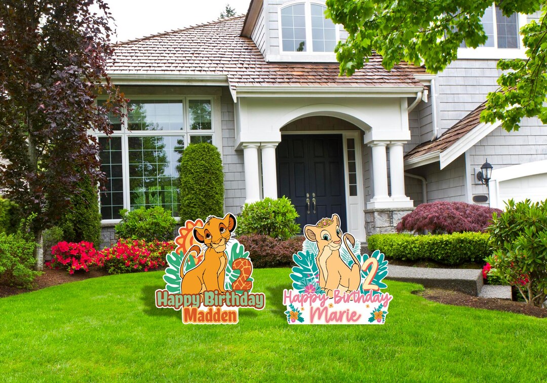 The Lion King Cutouts and Yard Signs, Happy Birthday Nala and Simba ...