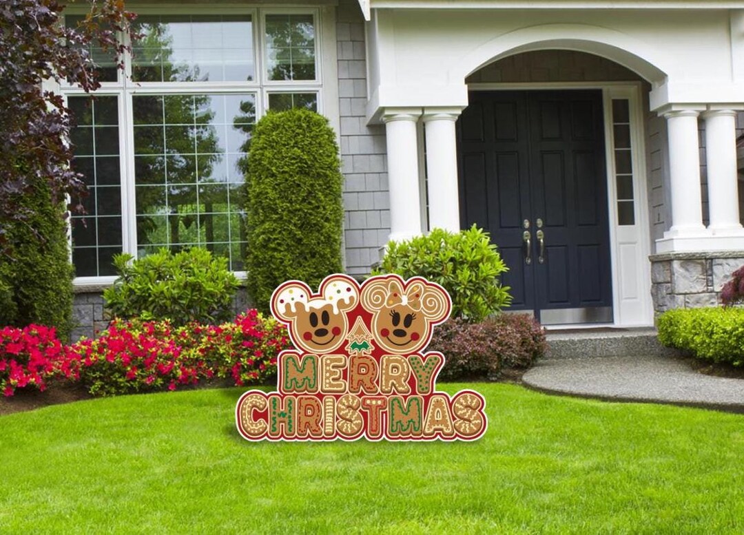 Gingerbread Merry Christmas Yard Signs and Cutouts, Mickey and Friends ...