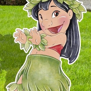 Lilo and Stitch Water Color, Hawaiian Luau, Cartoon Cutouts, Party ...