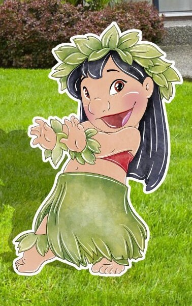Lilo and Stitch Water Color, Hawaiian Luau, Cartoon Cutouts, Party ...