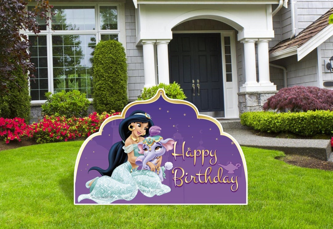 Princess Jasmine Happy Birthday Sig, Personalized Sign, Birthday Party ...