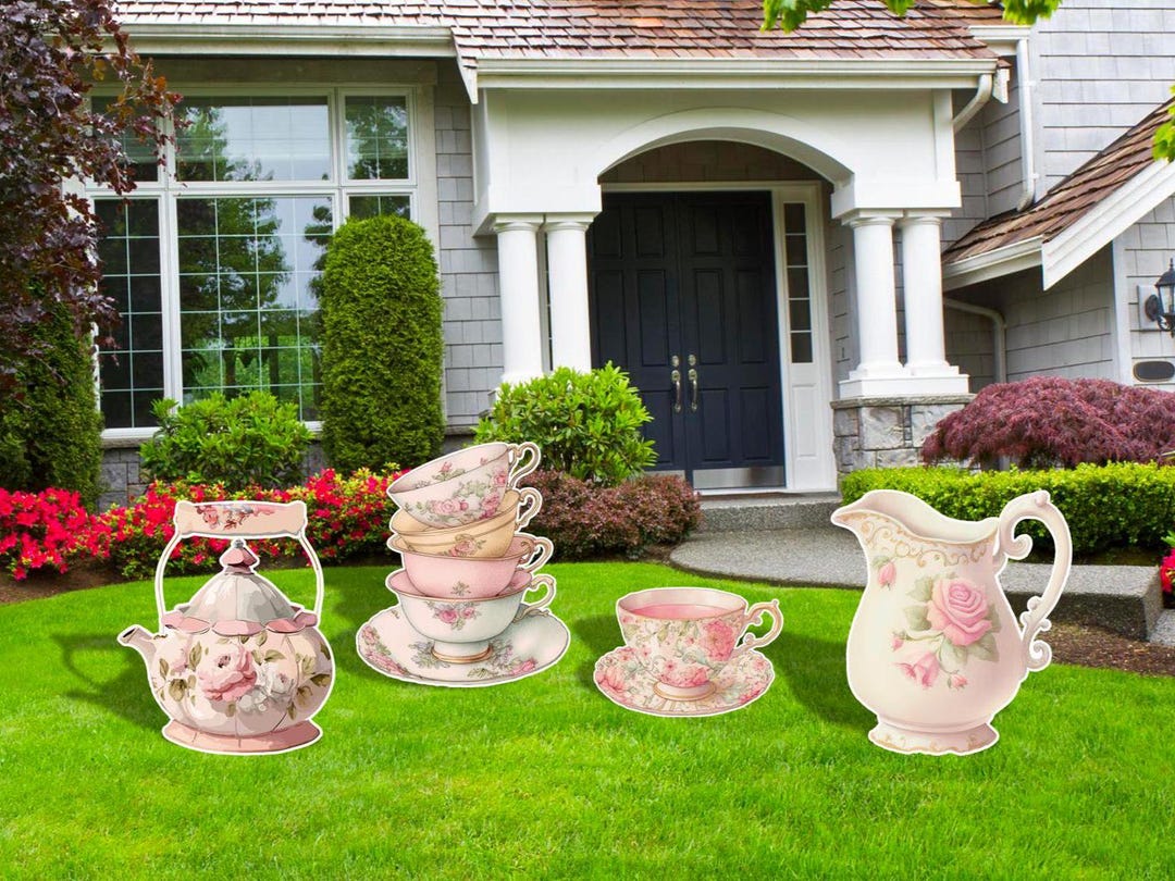 Tea Cups Cutouts, Tea Pot Cutouts, Birthday Party Decor, Pink Tea Cups ...