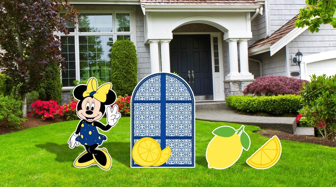 Minnie Lemon Party Decor, Lemon Party Decor, Minnie Cutouts, Outdoor ...