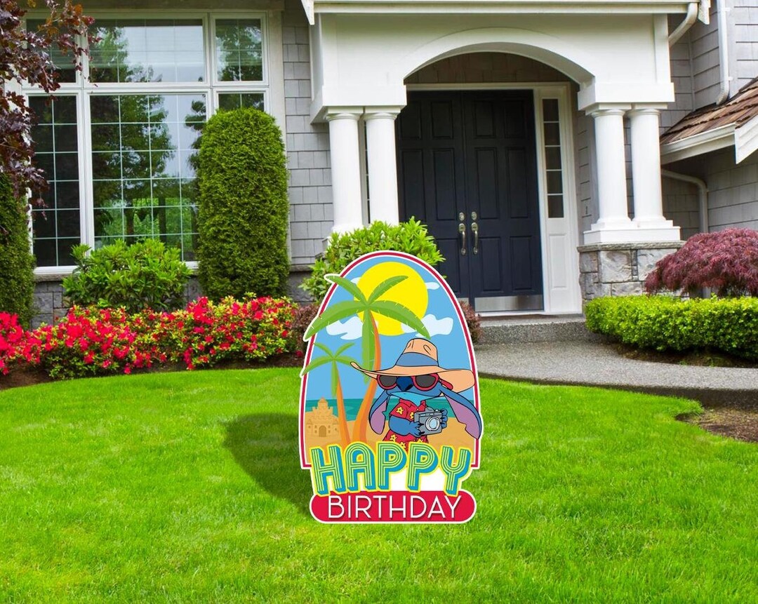 Stitch Pool Party Yard Signs and Cutouts, Cartoon Cutouts, Stitch Happy ...