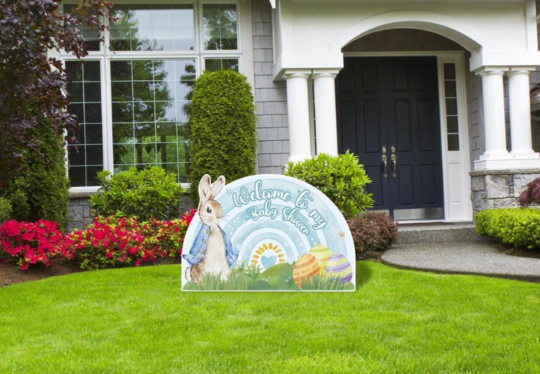 Peter Rabbit Welcome Sign, Peter Rabbit Cutouts, Baby Shower Decor ...