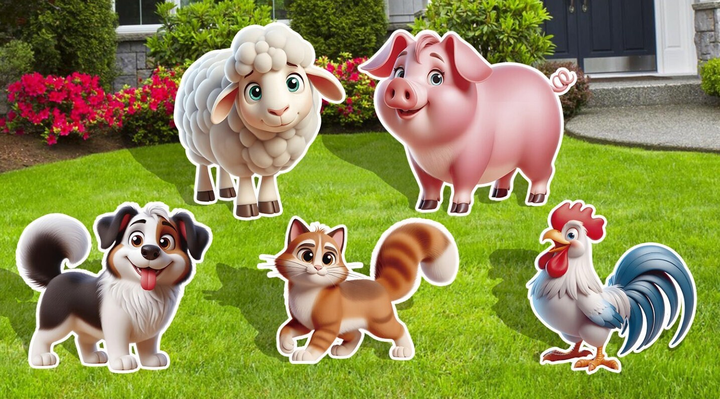Farm Party Decor, Mickey and Friends Farm Cutouts, Yard Signs, Farm ...