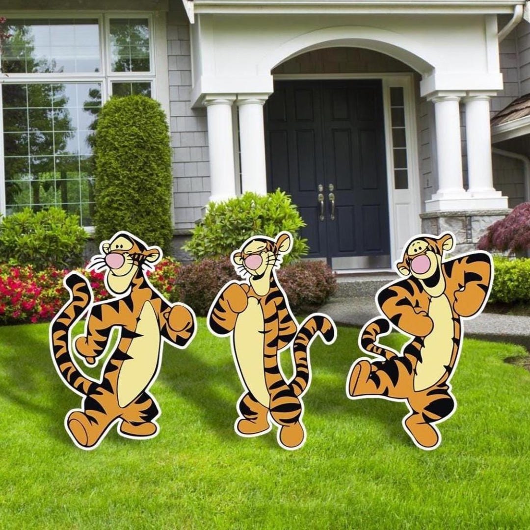 Tigger Cutouts, Tigger Yard Signs, Tigger Birthday Party Decor, Garden ...