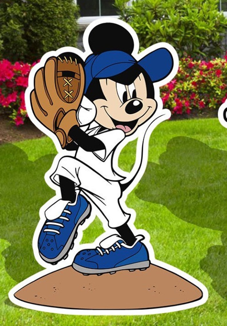 Mickey Baseball Cutouts, Outdoor Decor, Baseball Birthday Party Decor ...