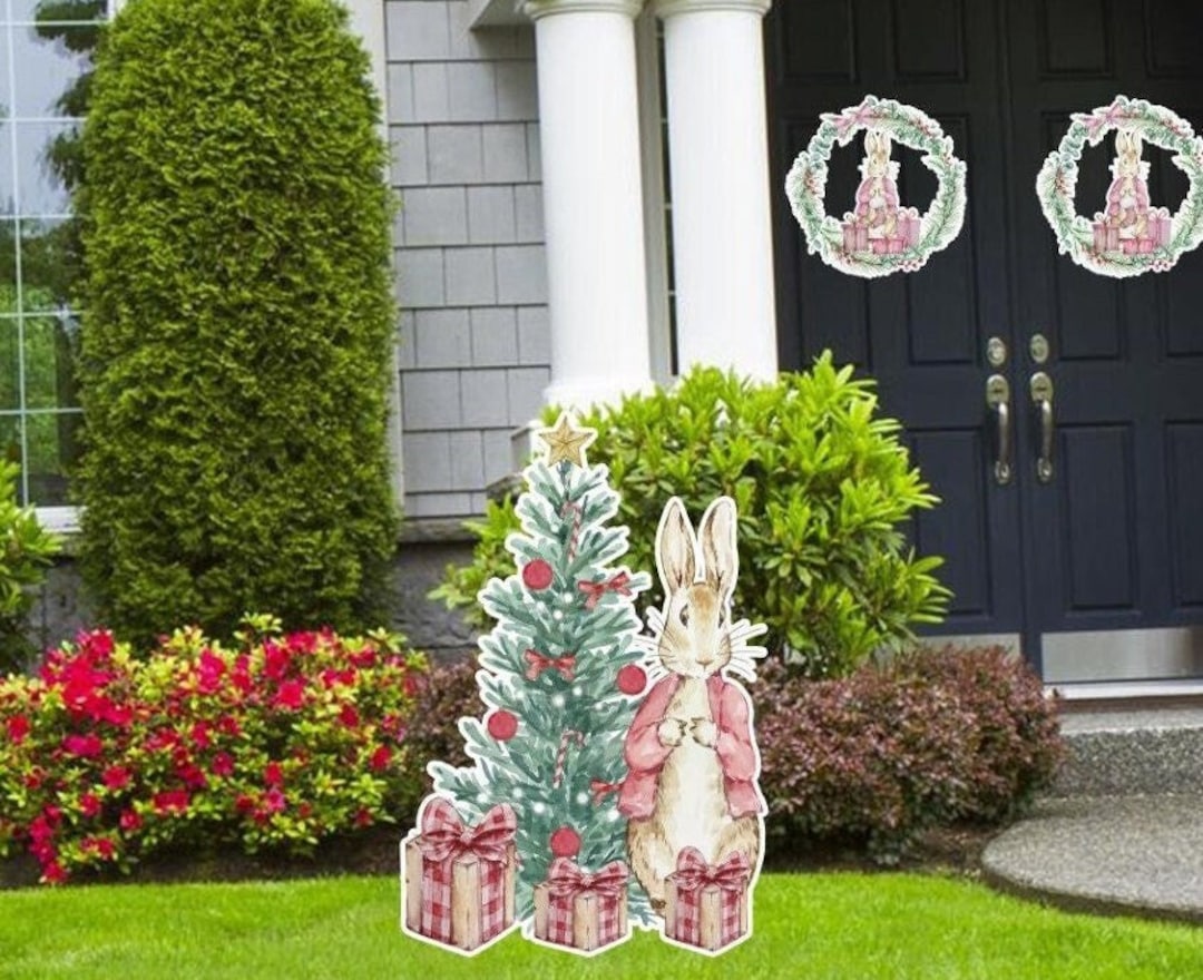 Peter Rabbit Christmas Cutout, Outdoor Decor, Peter Rabbit Christmas ...