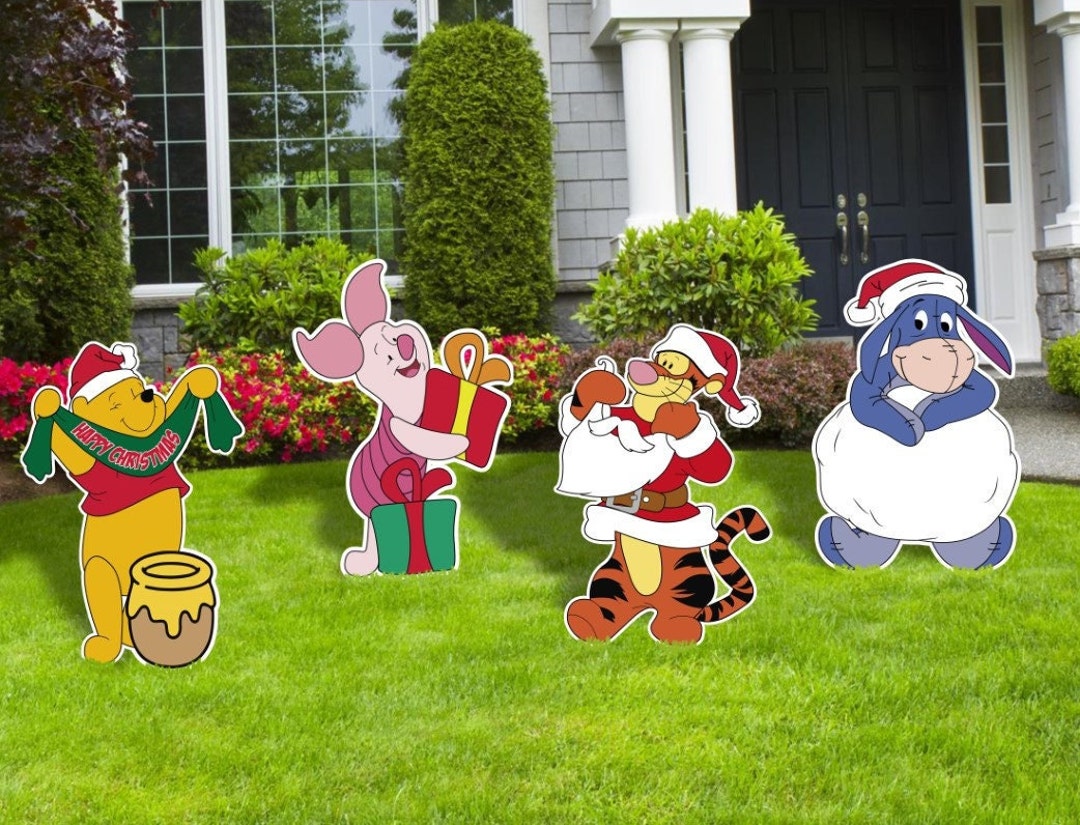 Winnie the Pooh Christmas Decor, Winnie Pooh Christmas Cutouts, Outdoor ...