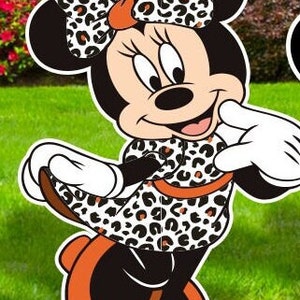 Minnie Leopard Animal Prints Cutouts, Cartoon Cut Outs, Birthday Party ...