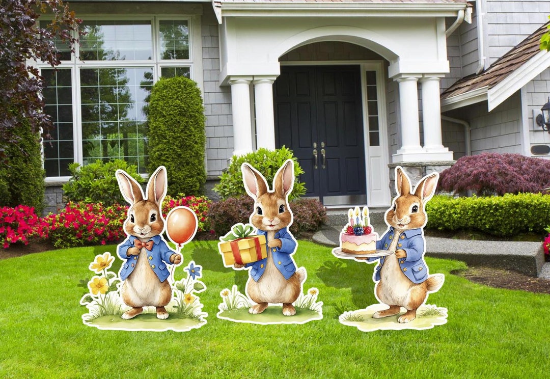 Peter Rabbit Happy Birthday Cutouts and Yard Signs, Happy Birthday ...