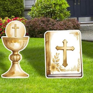 My First Communion Cutouts and Yard Signs, Girls Holy Communion ...