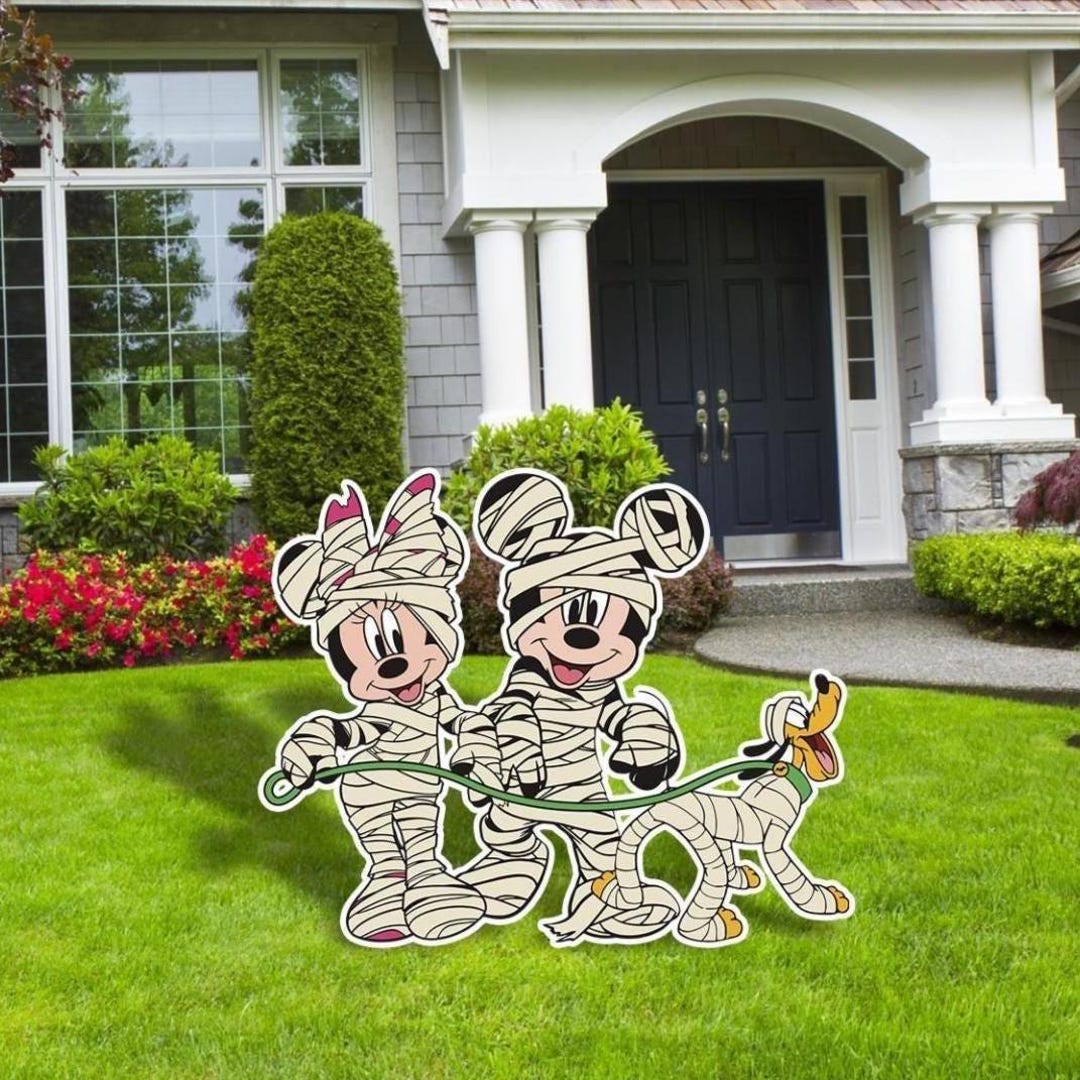 Mickey Mummy, Mickey Minnie and Pluto Halloween Decor, Yard Signs ...