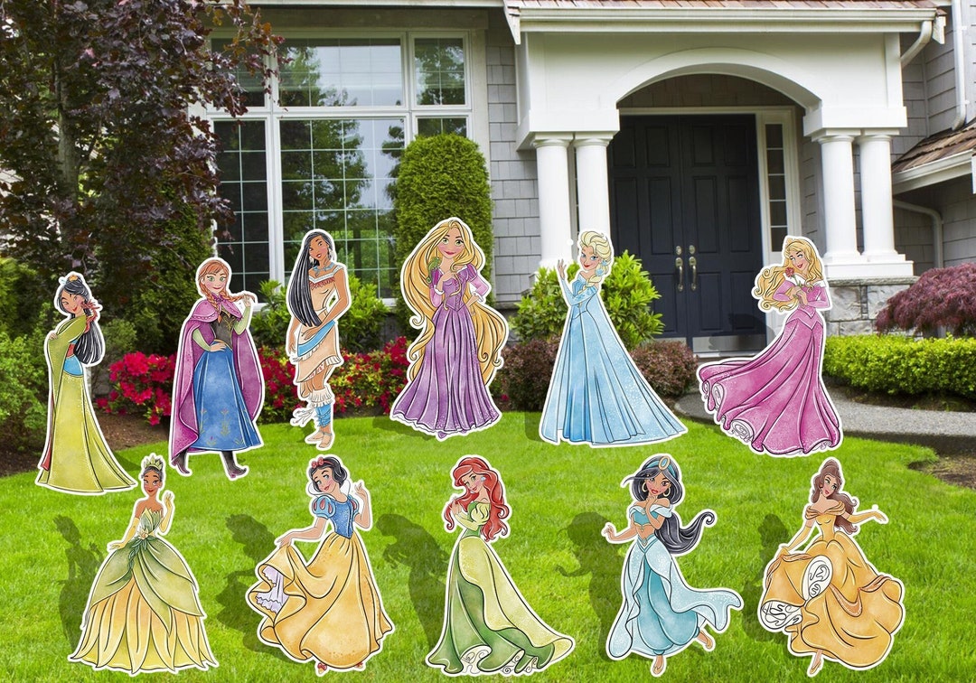 Princess Yard Signs and Cutouts, Princess Water Color , Princess ...