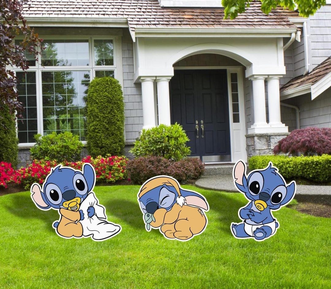 Stitch Baby Cutouts, Baby Stitch and Angel Cutouts, Party Décor, Baby ...