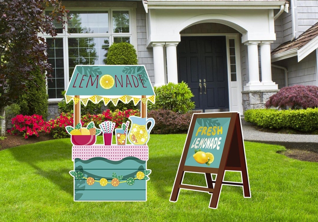 Lemonade Stand, Cut Outs, Outdoor Decoration Sign. Summer Decorations ...