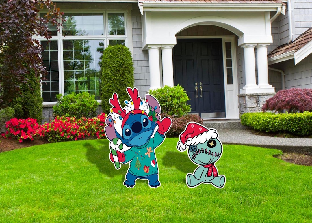 Stitch Christmas Yard Signs and Cutouts, Christmas Tree, Stitch Cutouts ...