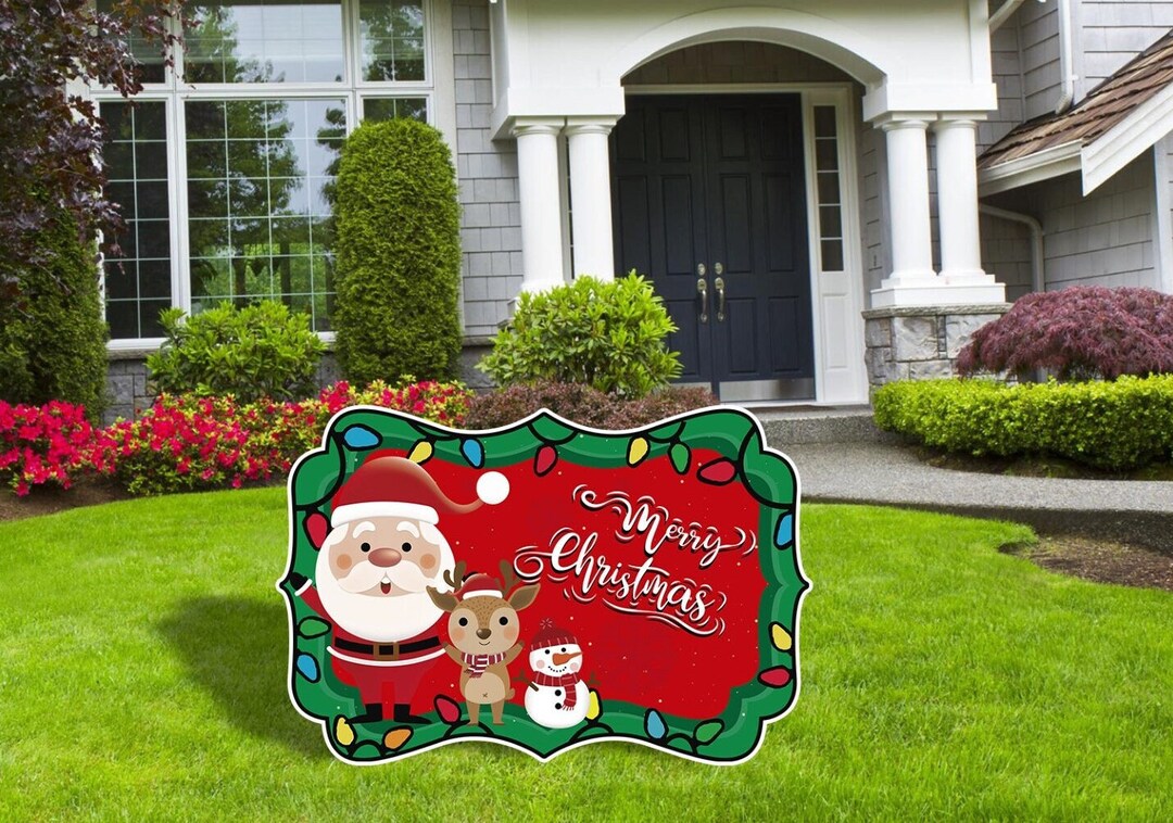 Santa Claus Merry Christmas Sign, Cut Outs, Outdoor Decoration, Yard ...