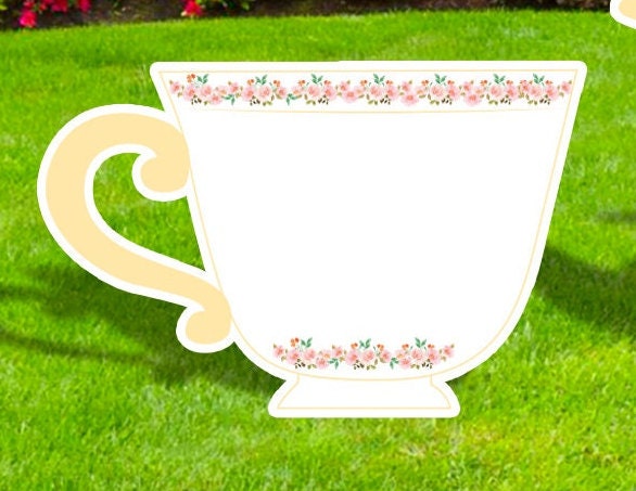 Tea Cups Cutouts, Tea Pot Cutouts, Birthday Party Decor, Pink Tea Cups ...