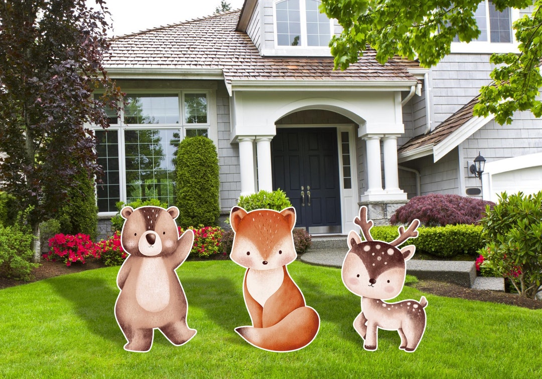 Cute Forest Animals, Cut Outs, Outdoor Decor, Birthday Party Decoration ...