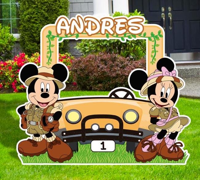 Mickey Safari Photo Booth, Safari Birthday Cutouts and Yard Sign ...