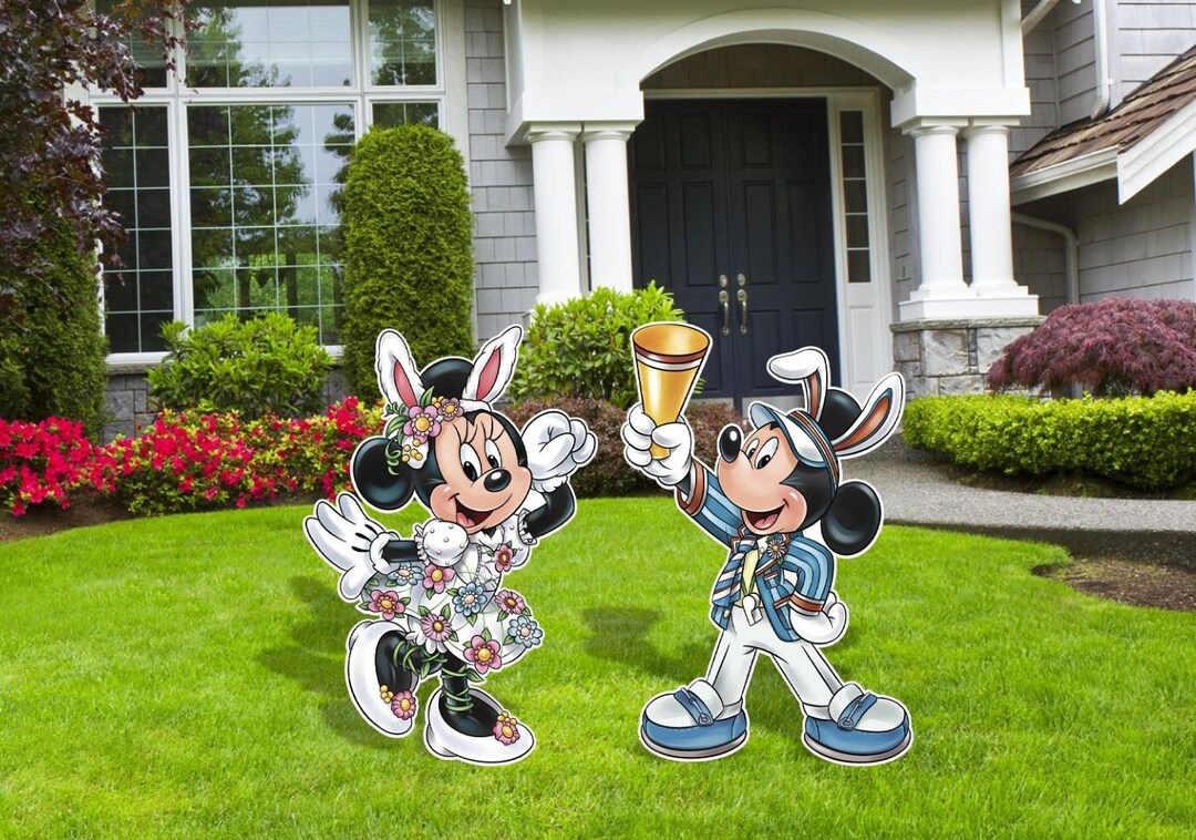 Easter Mickey and Minnie Flower Dress, Cut Outs, Outdoor Decor, Yard ...