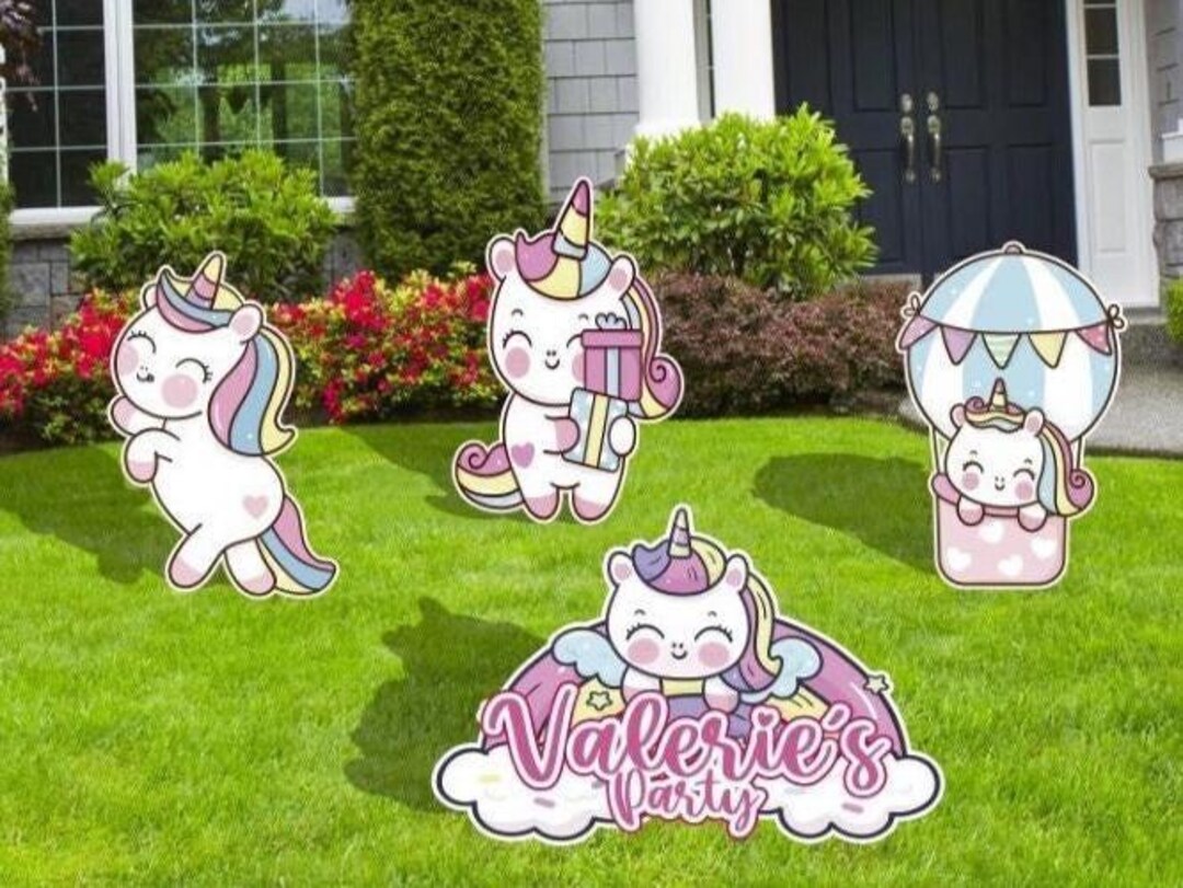 Unicorn Party Decor, Personalized Unicorns Sign, Unicorn Cutouts ...