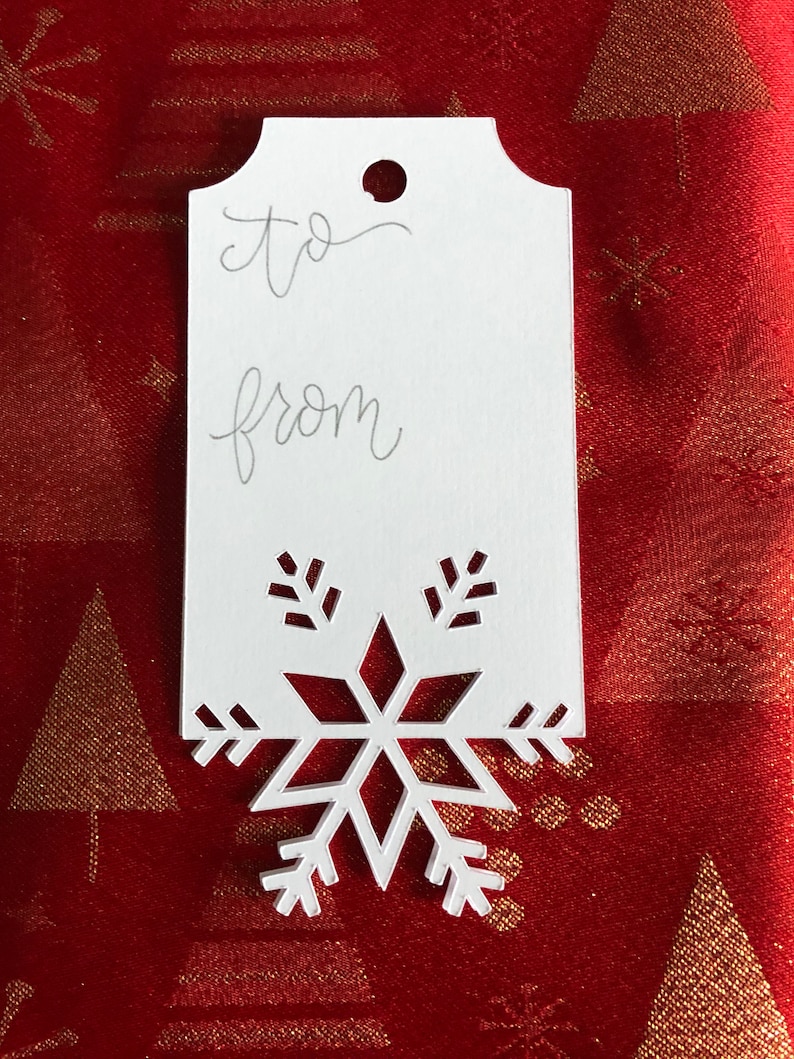 Christmas Snowflake Gift Tags, Grey Gift Tags, Beige Gift Tags, White ...
