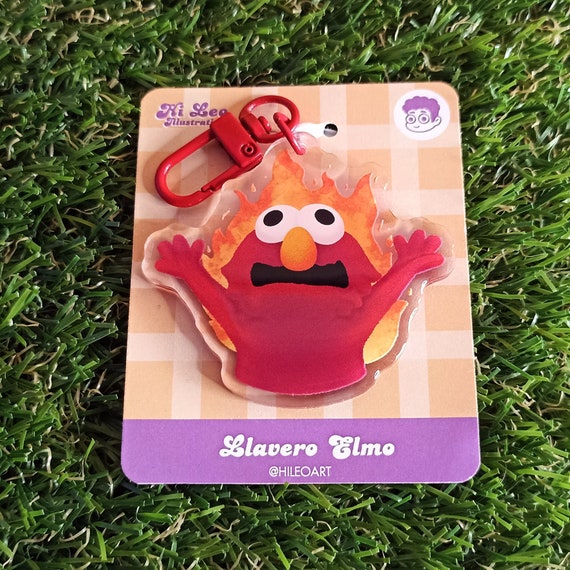 Llavero Elmo En Llamas Elmo In Flames Keychain Etsy